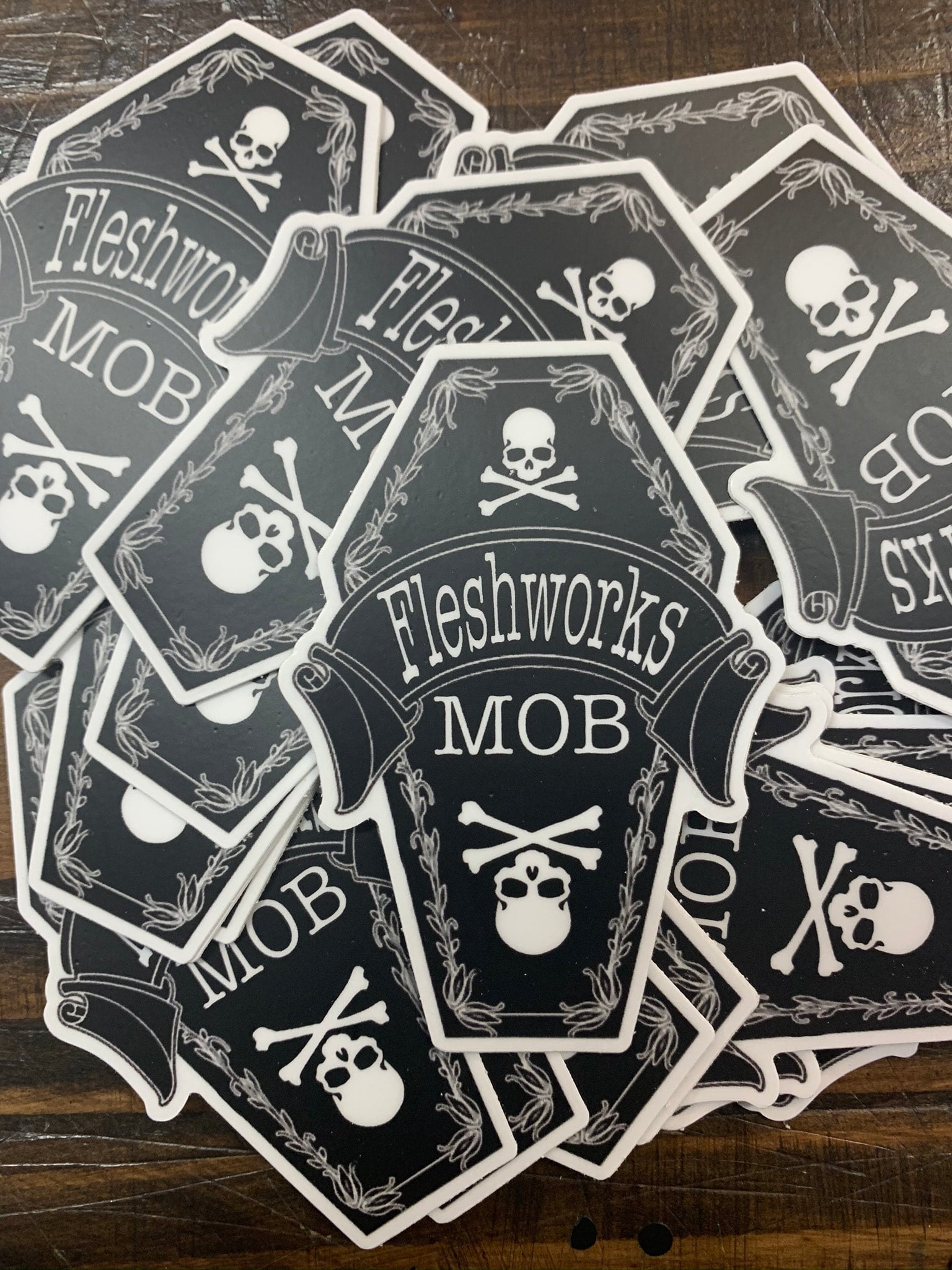 Fleshworks Mob Coffin Sticker | Fleshworks Tattoo Studio